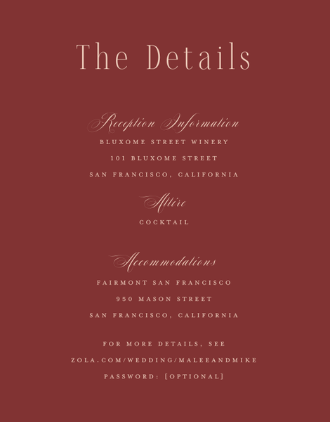 Anthea | Currant Red | Zola Wedding Enclosure Cards