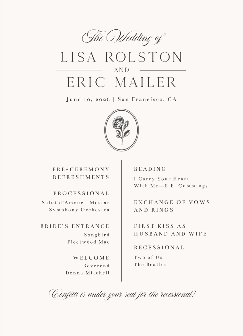 Zola Wedding Programs - Grandiflora