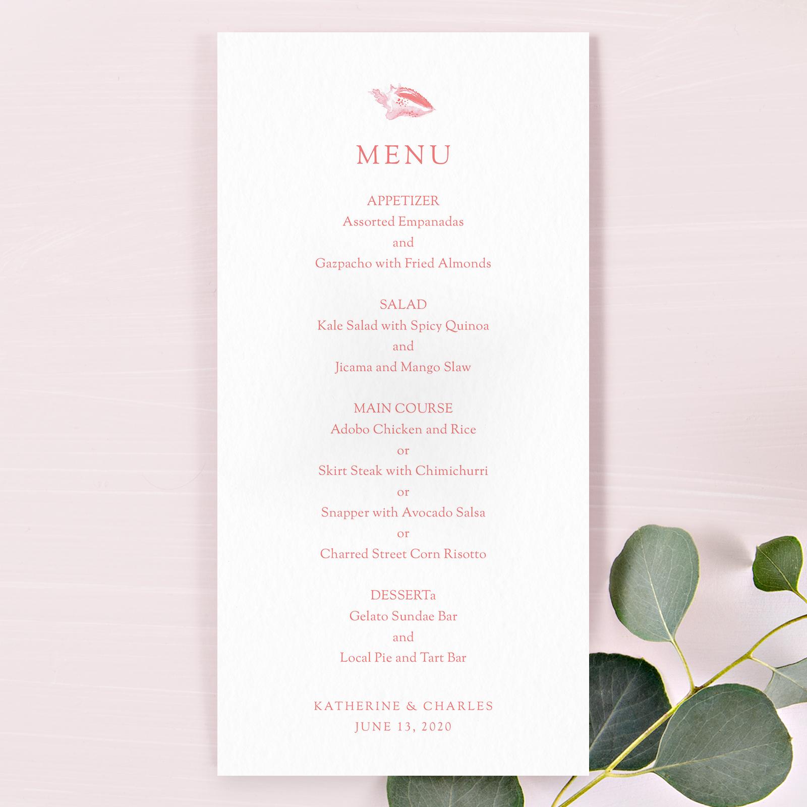 Zola Wedding Menus - Wrightsville