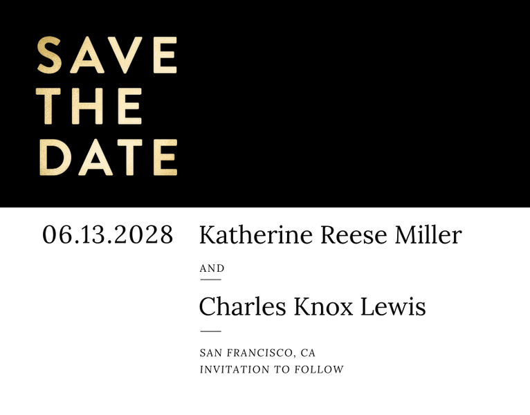 Stevens Rise | Black | Zola Save The Dates