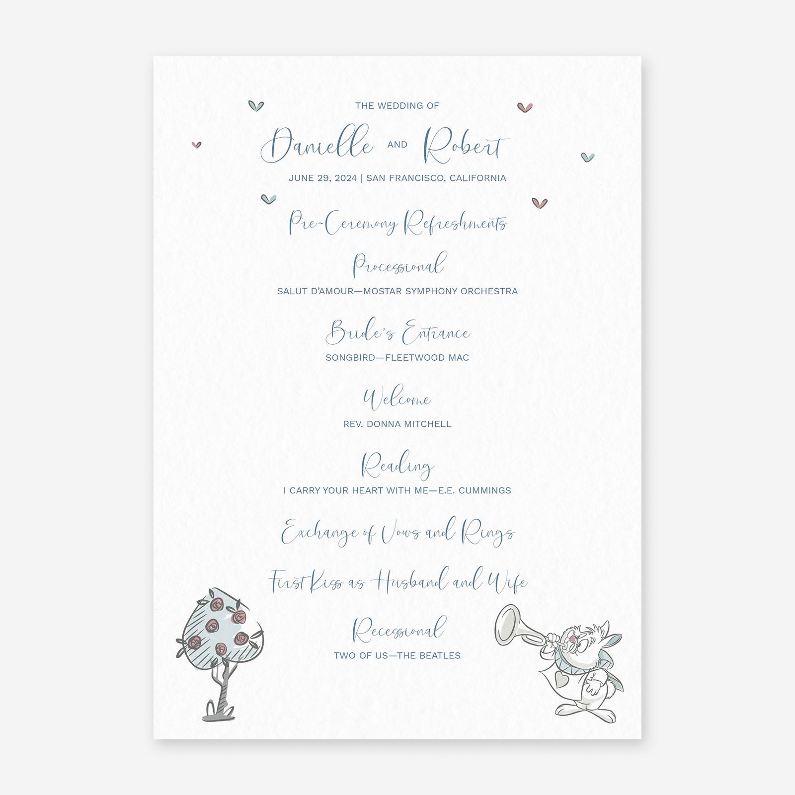 Alice in Wonderland | Zola Wedding Programs