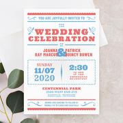 Festival Print | Coral | Zola Wedding Invitations
