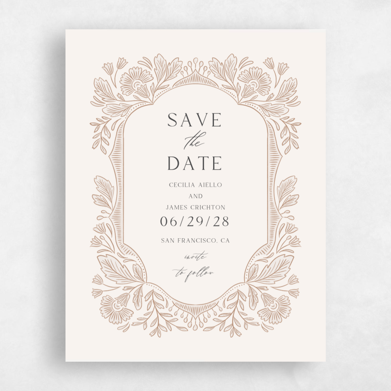 Brown Save the Date Cards for Weddings