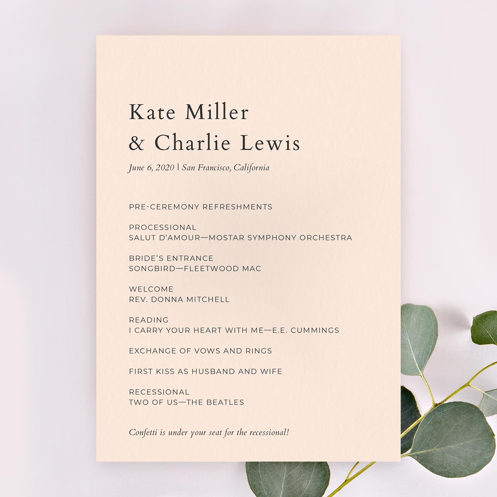 Zola Wedding Programs - Morrison