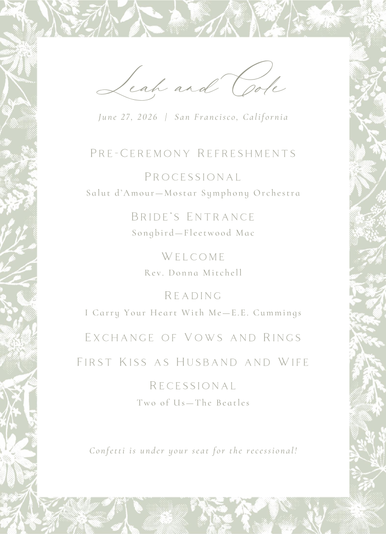Zola Wedding Programs - Wildbloom
