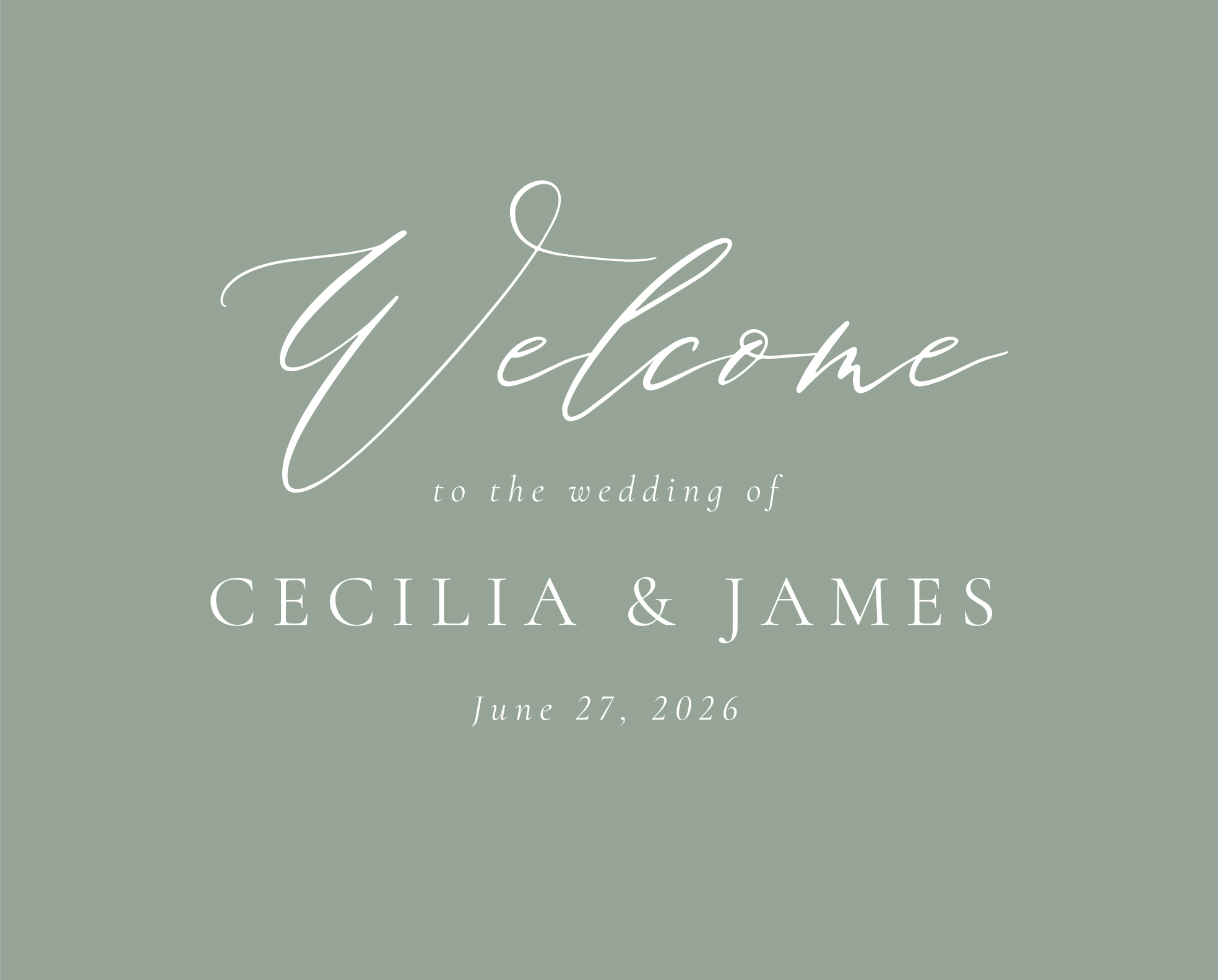 Seville Landscape | Sage | Zola Wedding Signs