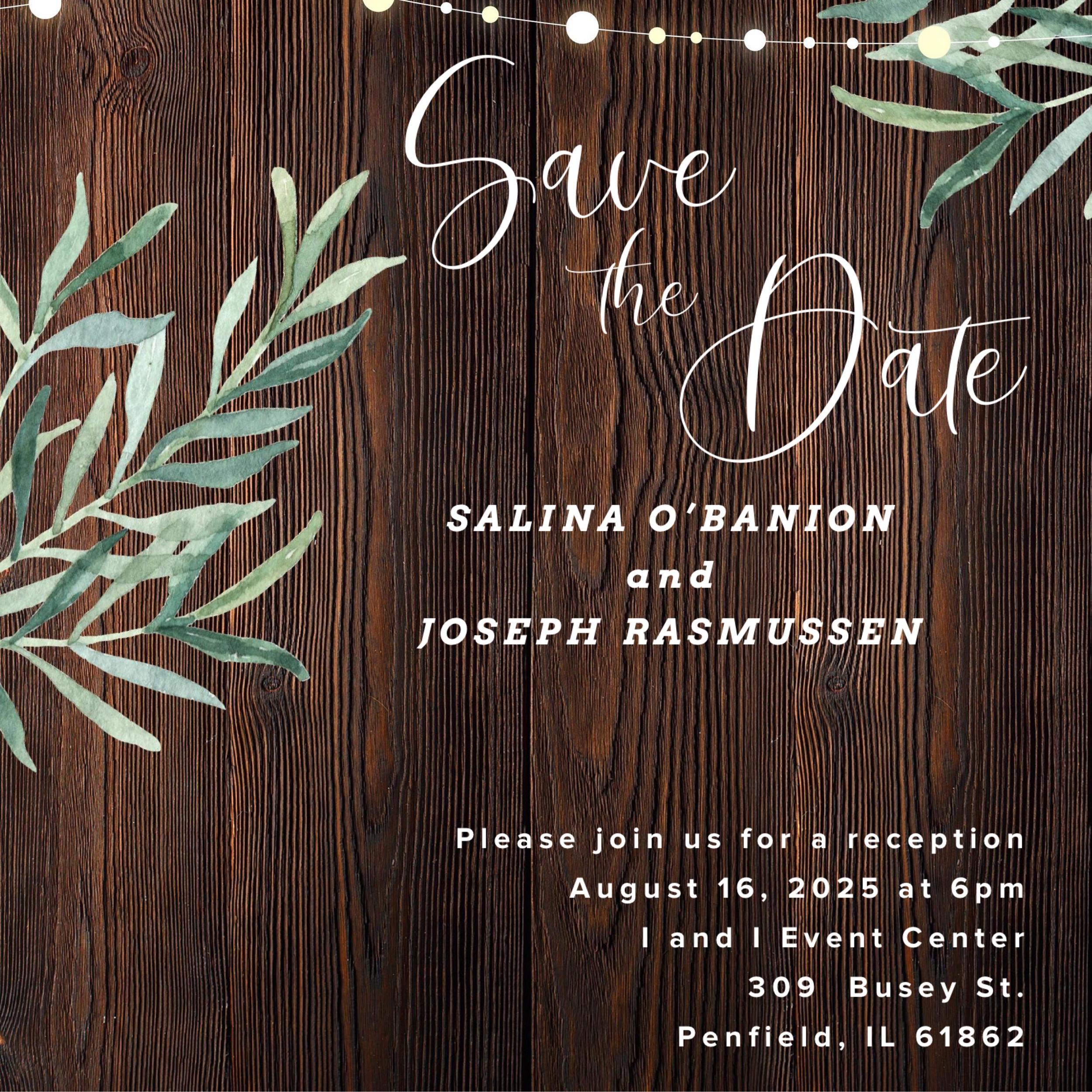 Salina O’Banion and Joseph Rasmussen's Wedding Website