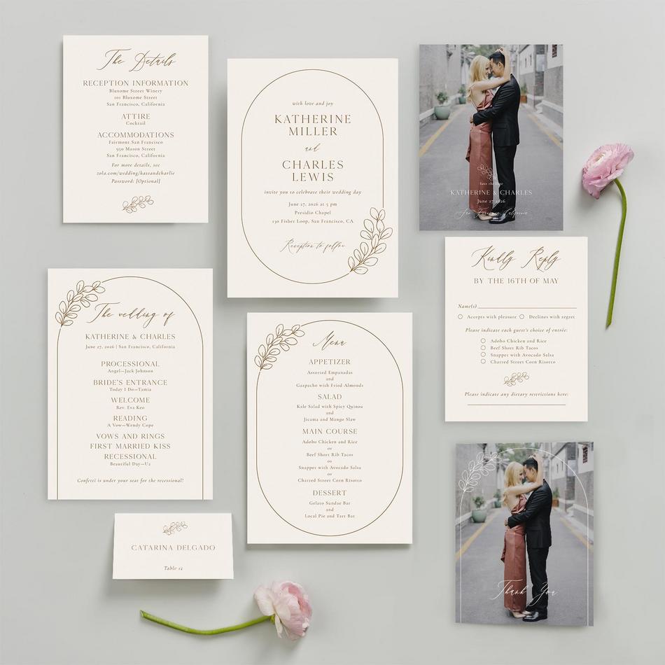 Zola Wedding Invitations - Groveland Portrait