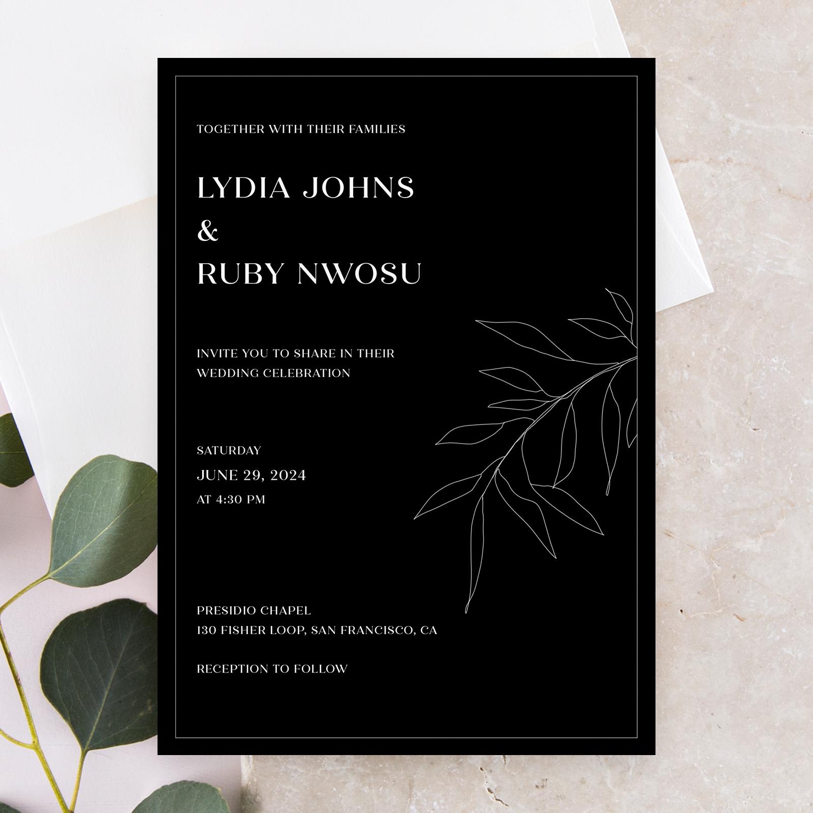Zola Wedding Invitations - Linwood Portrait