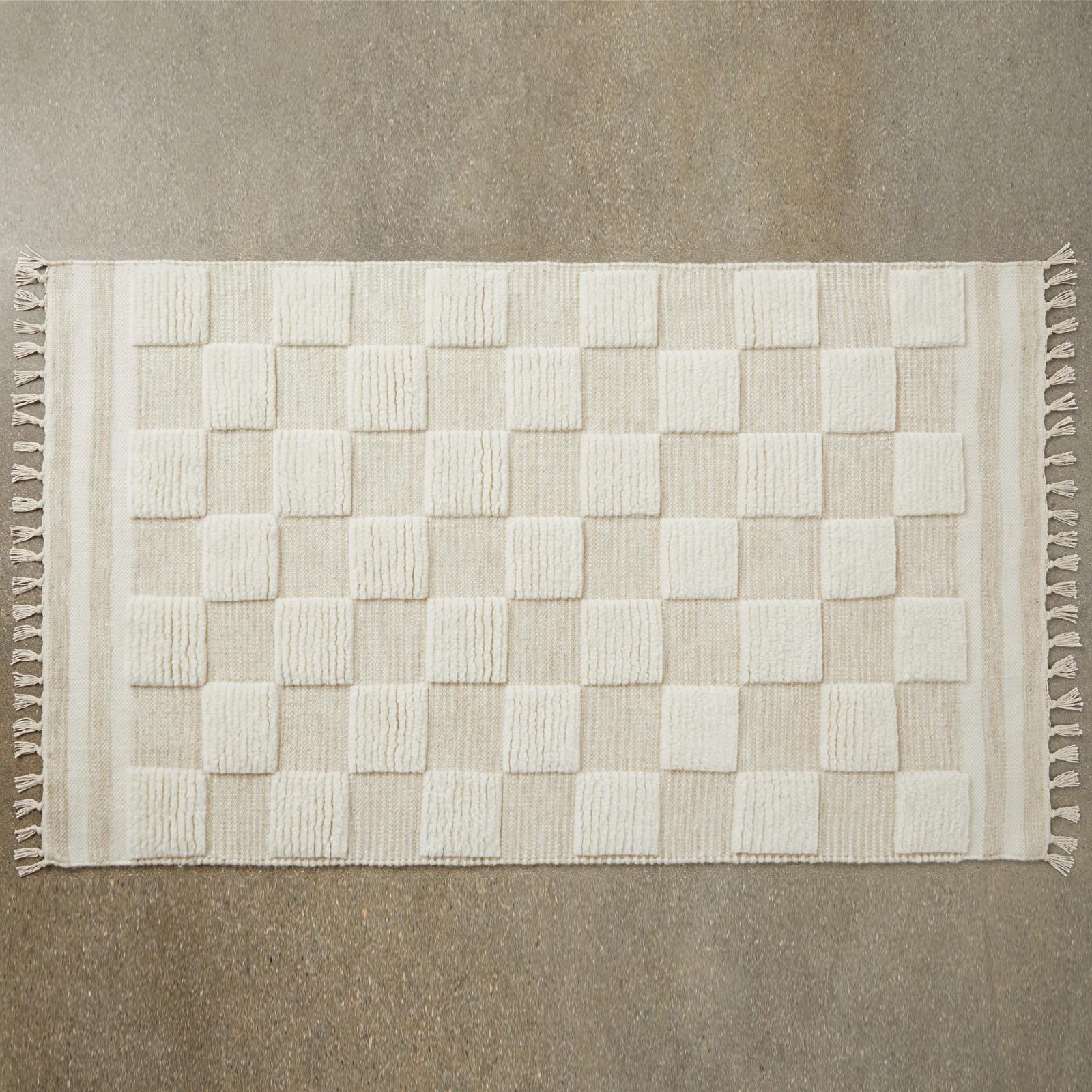 Parachute, Checkered Wool Rug - Zola
