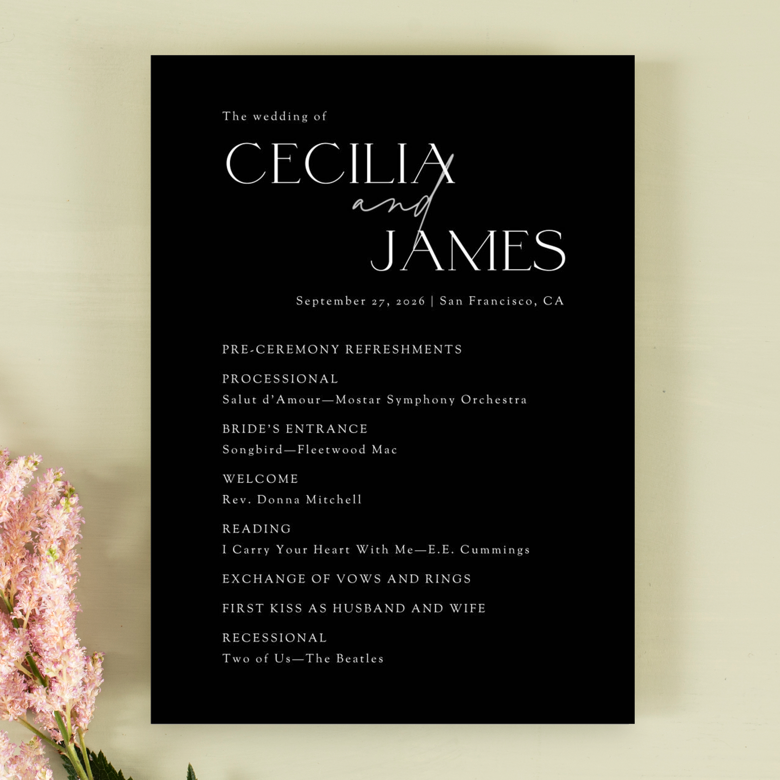 Zola Wedding Programs - Santiago