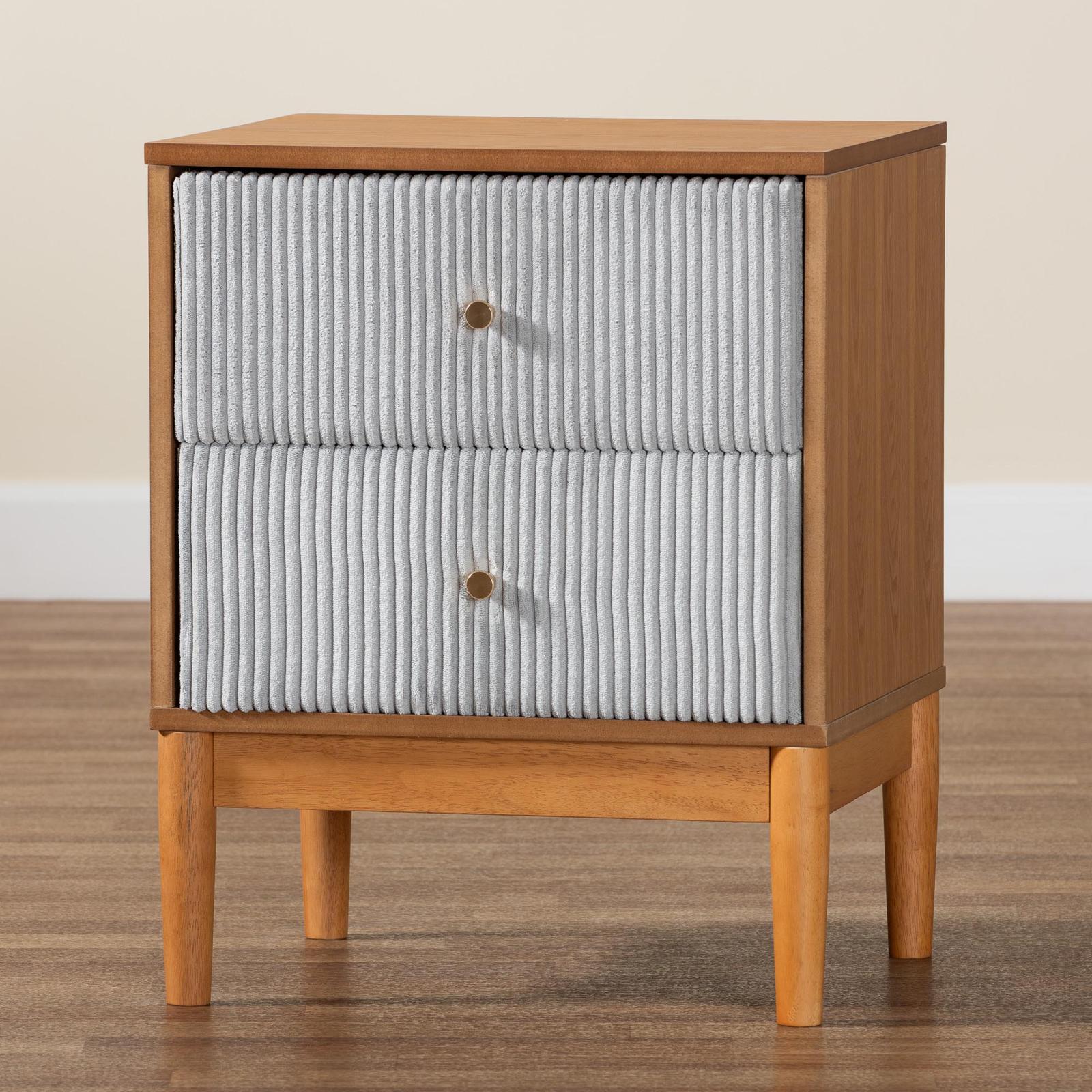 Baxton Studio, Taylin Mid-Century Wood 2-Drawer Nightstand | Zola