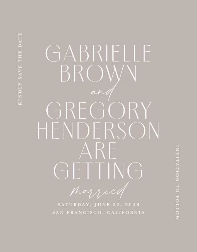 Brooklyn Portrait | Greige | Zola Save The Dates