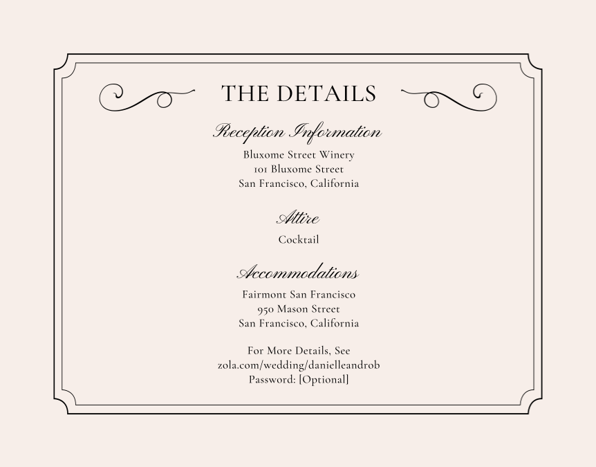 Malta | Cream | Zola Wedding Enclosure Cards