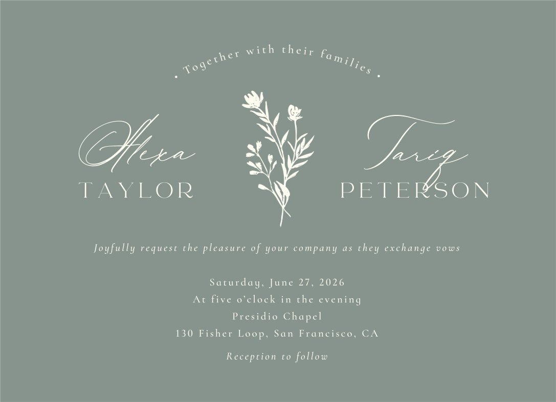 Hazel Landscape | Deep Sage | Zola Wedding Invitations