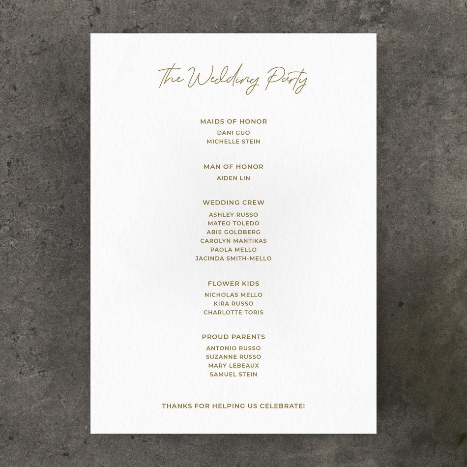 Zola Wedding Programs - Geneva