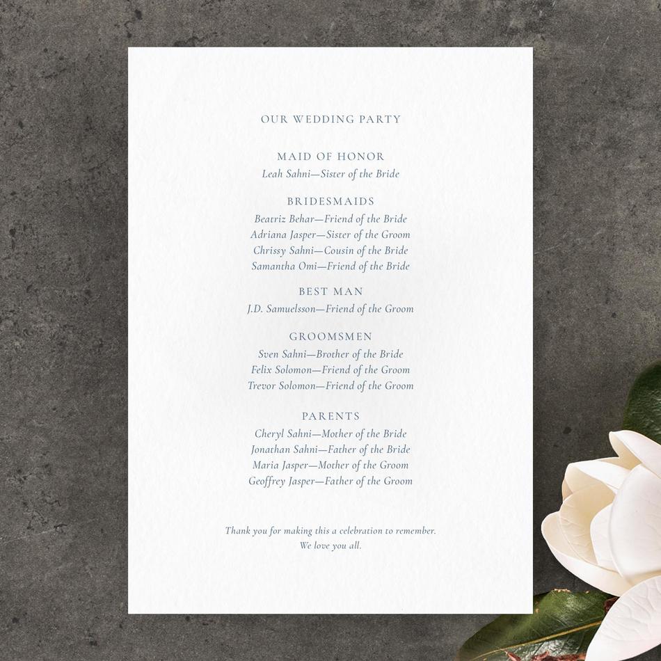 Cardinell | Sky | Zola Wedding Programs