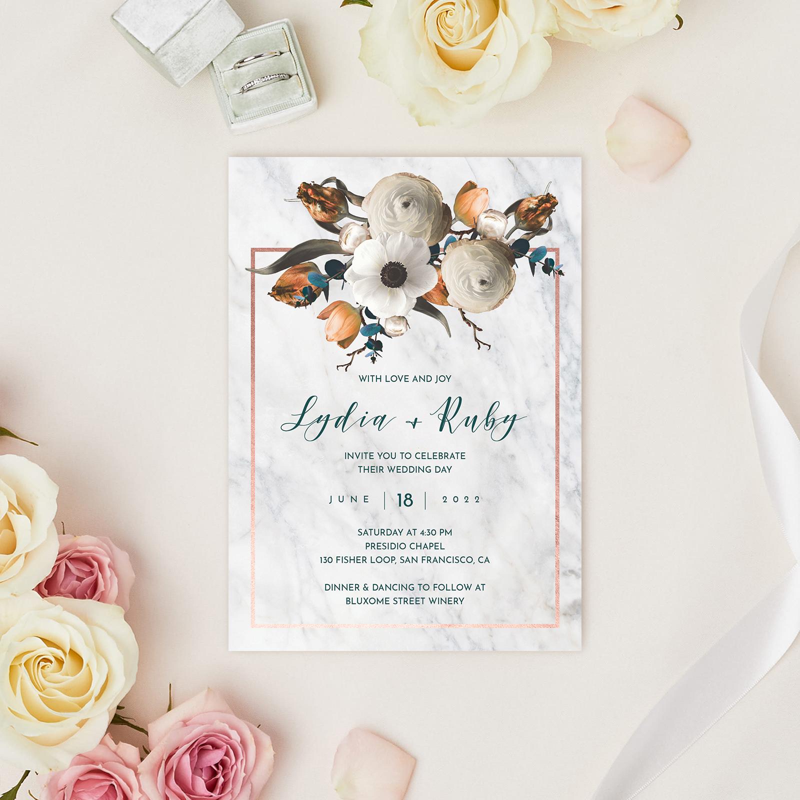 Zola Wedding Invitations - Camellia Bloom