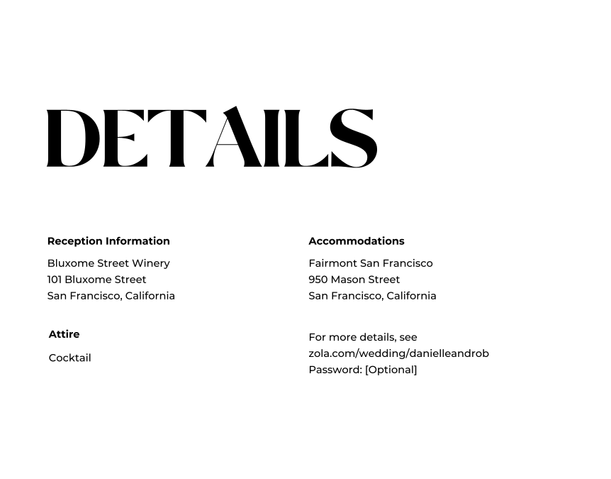 Micco | White | Zola Wedding Enclosure Cards