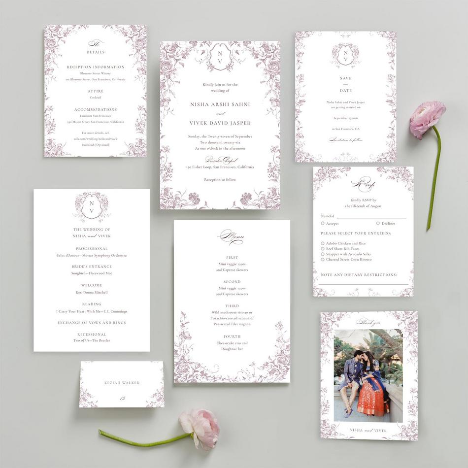 Hattaway Portrait | Dusty Rose | Zola Save The Dates