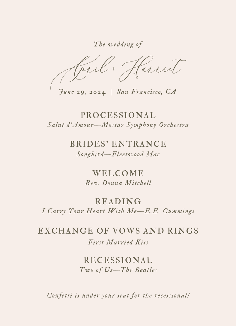 Zola Wedding Programs - Keole