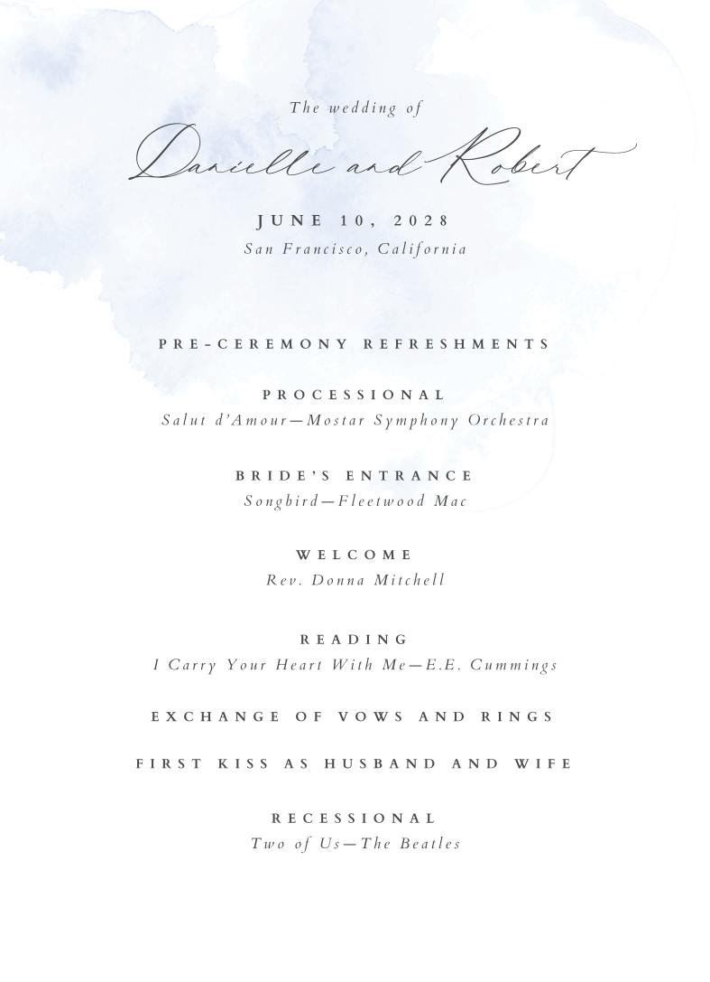 Zola Wedding Programs - Lombok