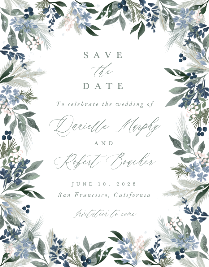 Bryn Portrait | White | Zola Save The Dates