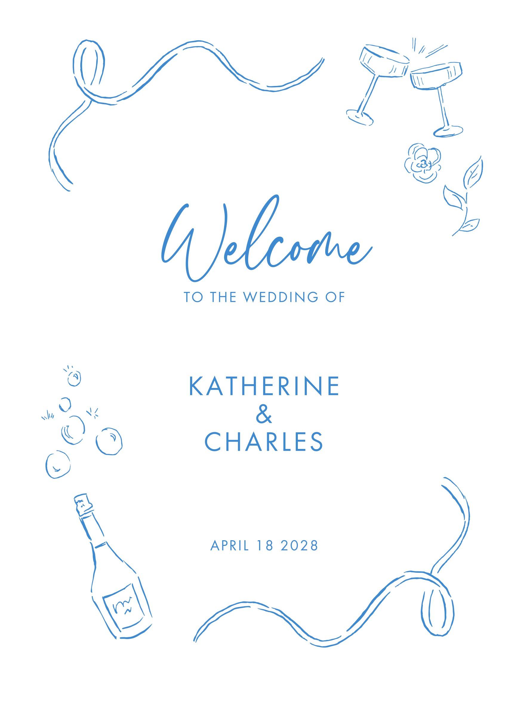 Hamilton Portrait | Blue | Zola Wedding Signs