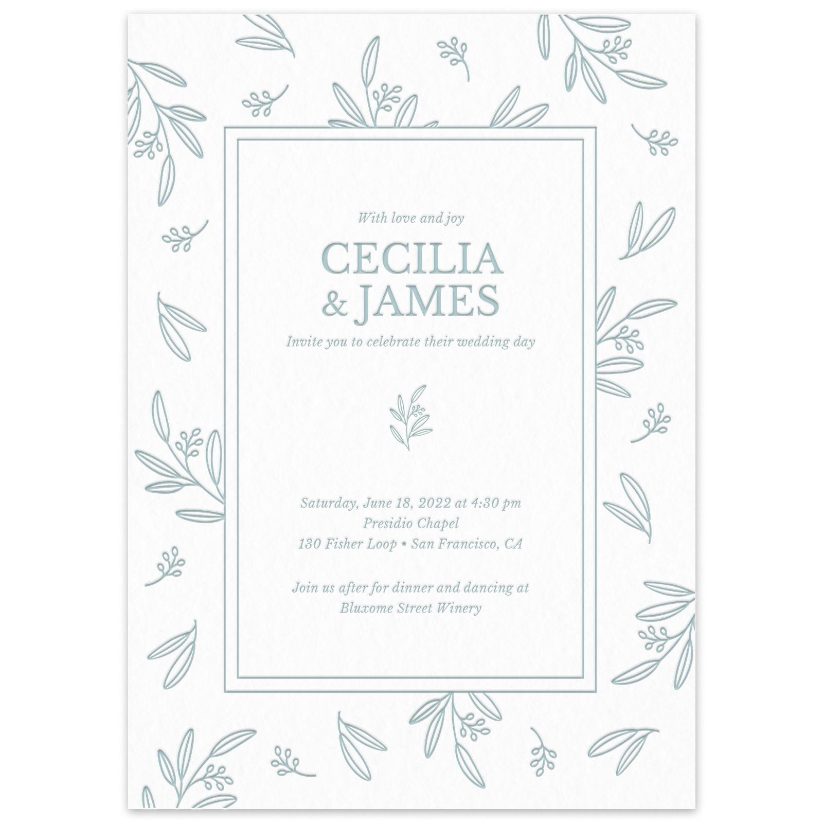 Zola Invites + Paper, Invitation - Norcross Border Letterpress Single ...