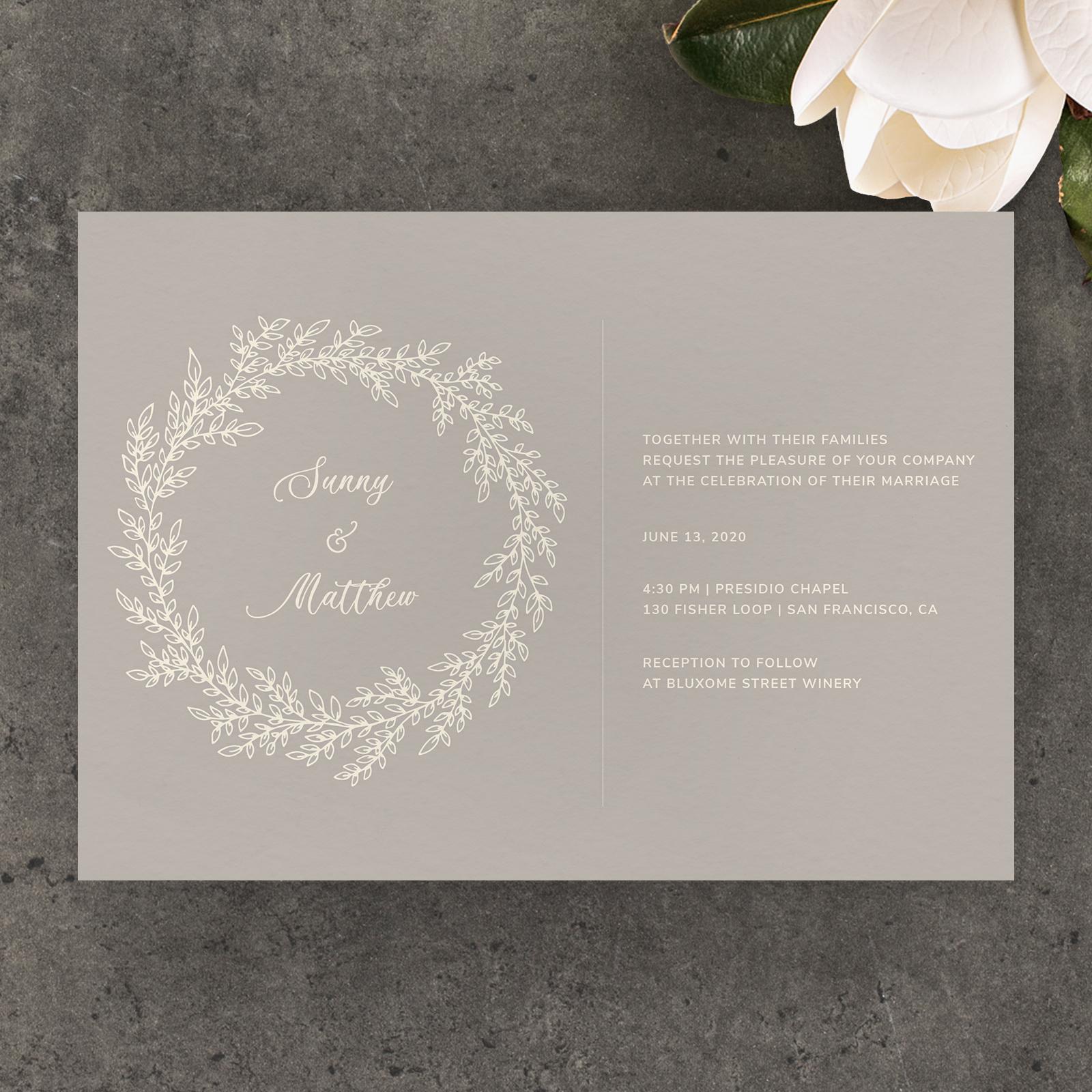 Zola Wedding Invitations - Simi Wreath