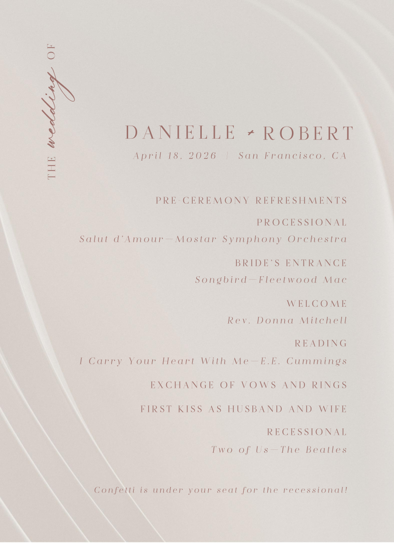 Asher | Linen | Zola Wedding Programs