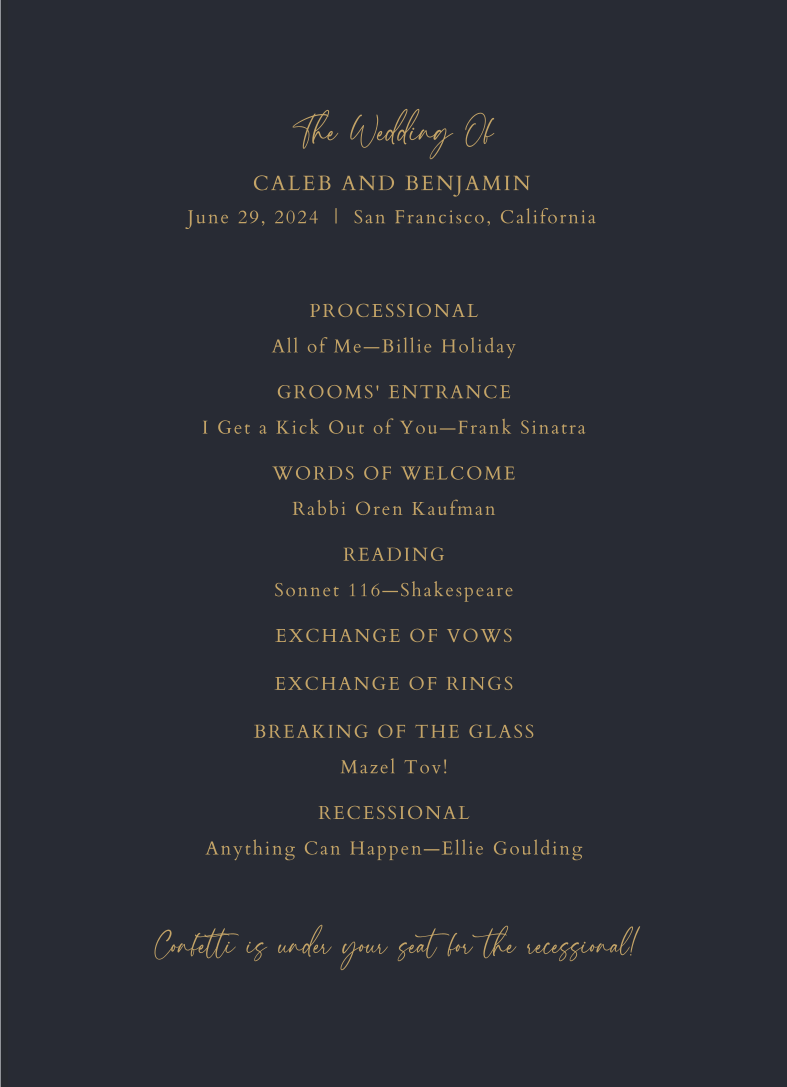 Zola Wedding Programs - Bontari