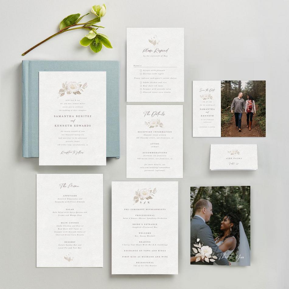 Muriano Classic | Smoke | Zola Wedding Invitations