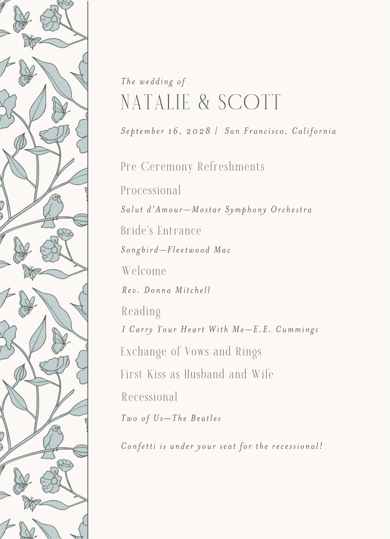 Isabeau | Soft Teal | Zola Wedding Programs