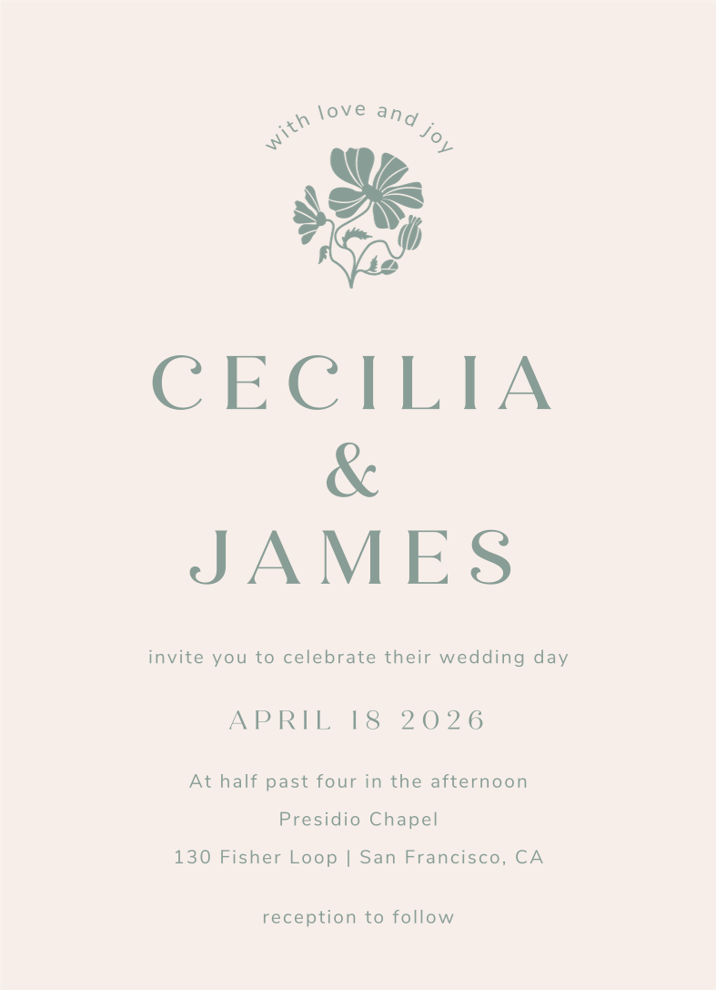 Zola Wedding Invitations - Tiburon Portrait