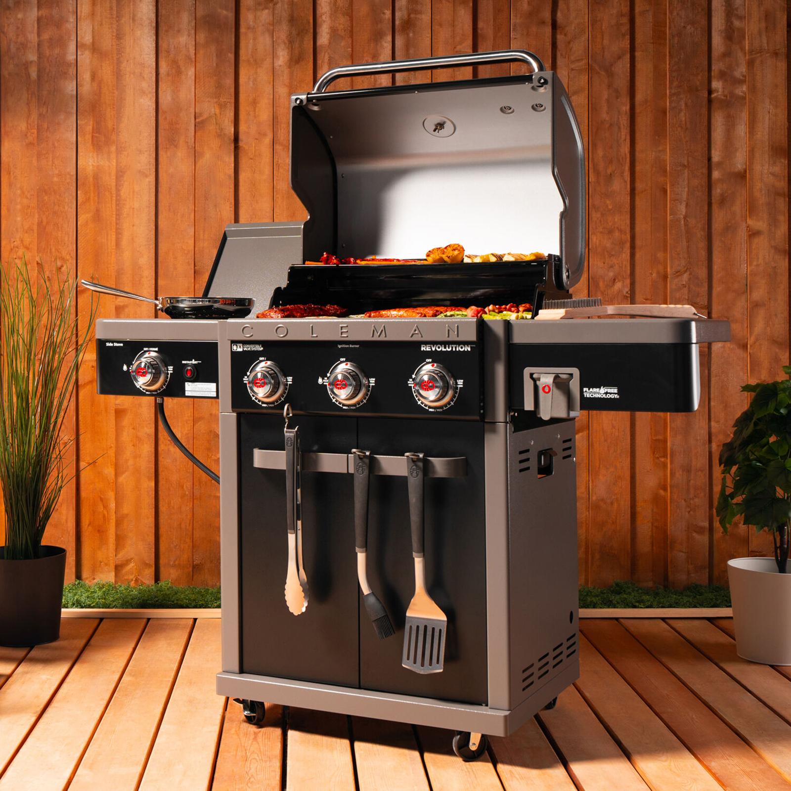Coleman, Revolution 3-Burner Propane Gas 5-Piece Barbeque Grilling Tool ...