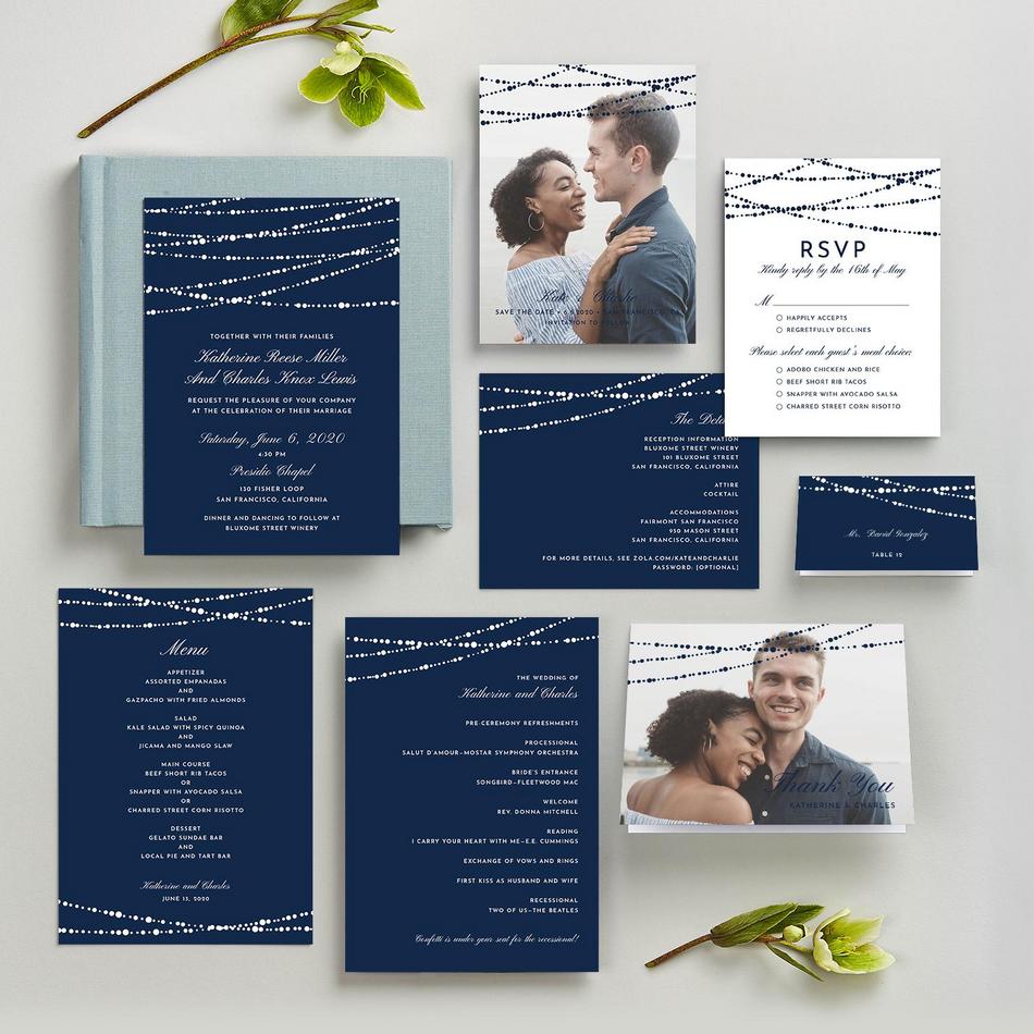Moonlight Edge | Navy | Zola Save The Dates