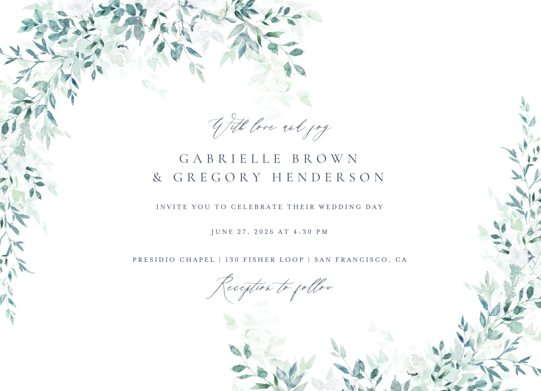 Farnham Landscape | Blue Sage | Zola Wedding Invitations