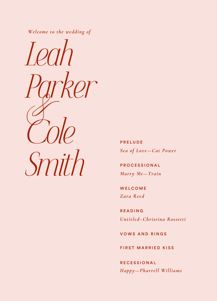 Marion | Blush | Zola Wedding Programs