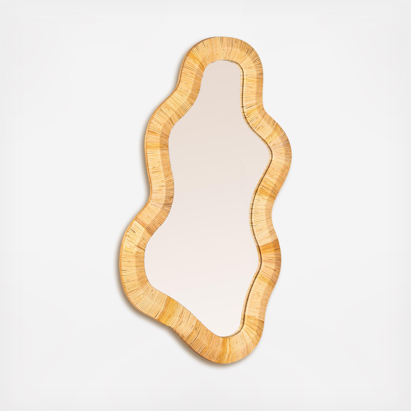 Rowena Interiors, Delphine Wavy Rattan Wall Mirror | Zola