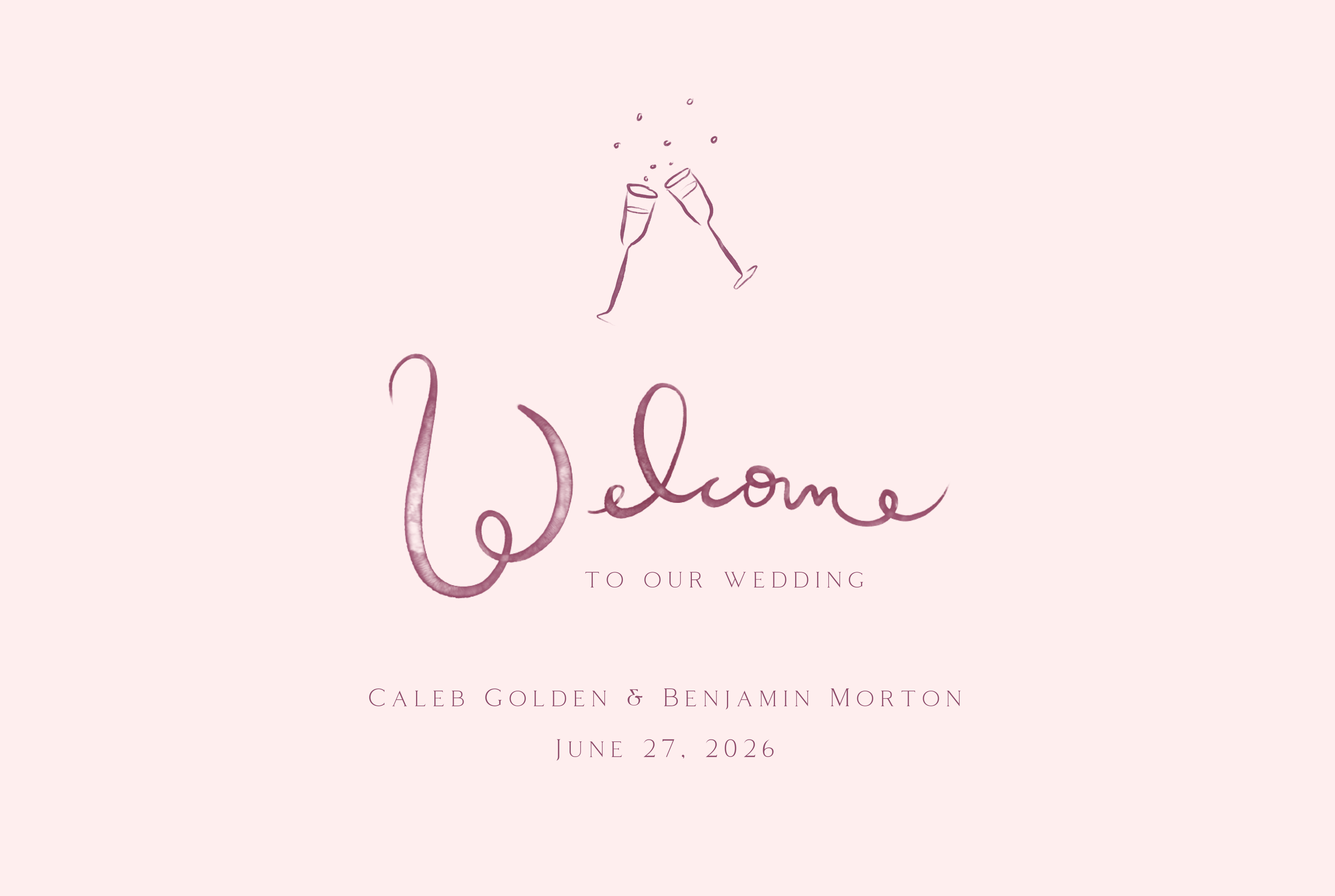 Dunluce Landscape | Lightest Blush | Zola Wedding Signs