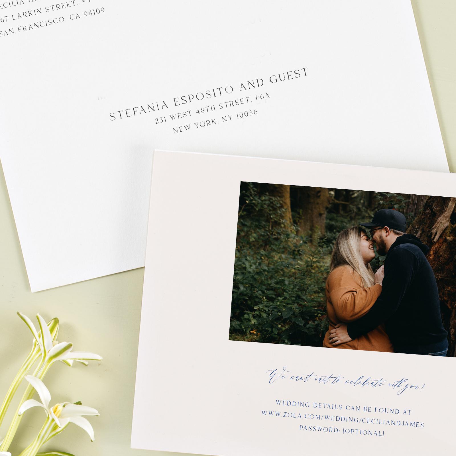 Caleania Landscape | Dark Cobalt | Zola Wedding Invitations