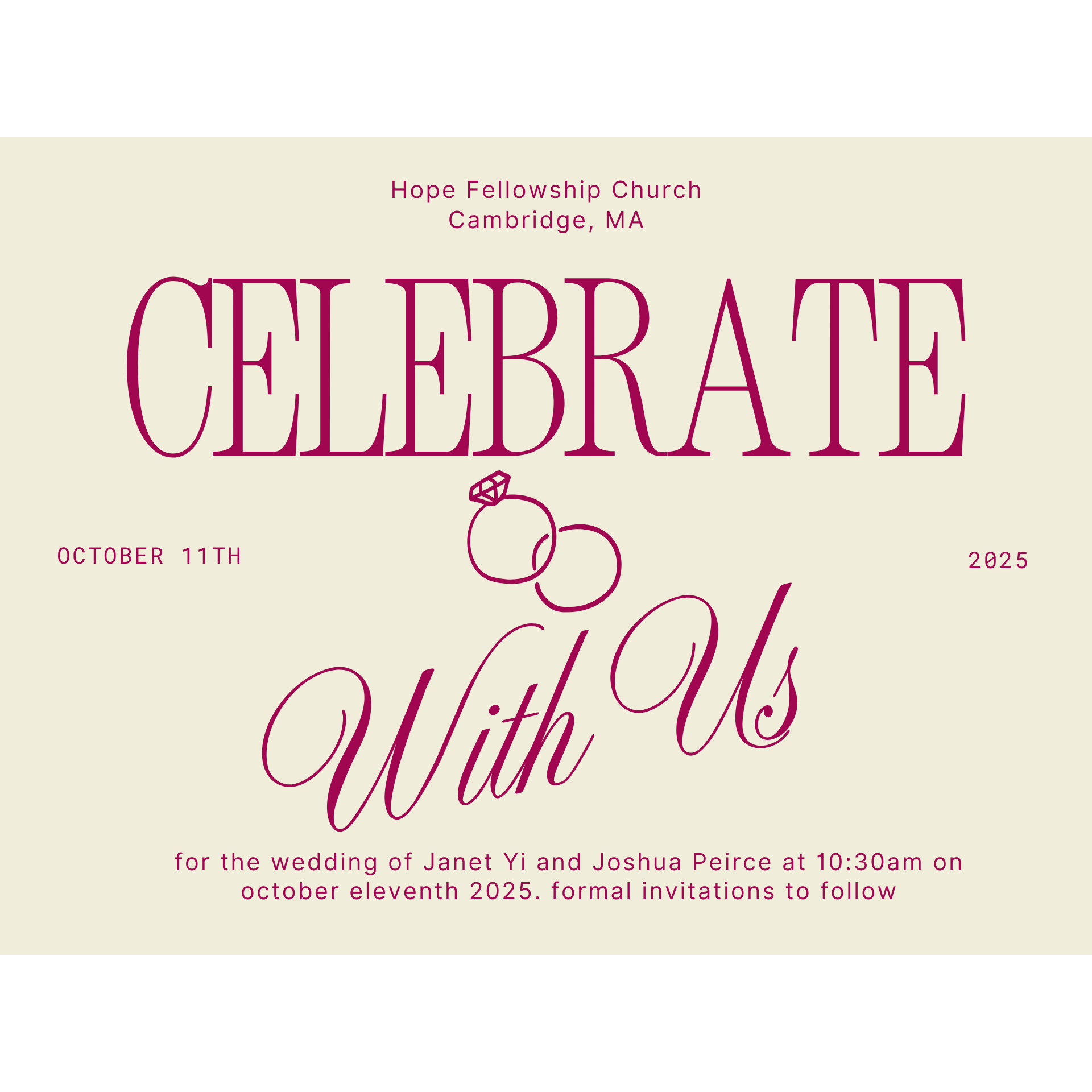 Janet Yi and Josh Peirce's Wedding Website