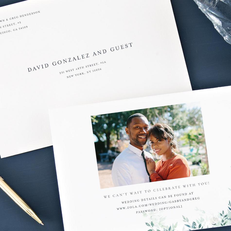 Farnham Landscape | Blue Sage | Zola Wedding Invitations