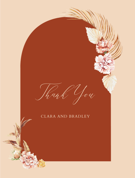 Caoba Portrait | Deep Orange | Zola Thank You Cards