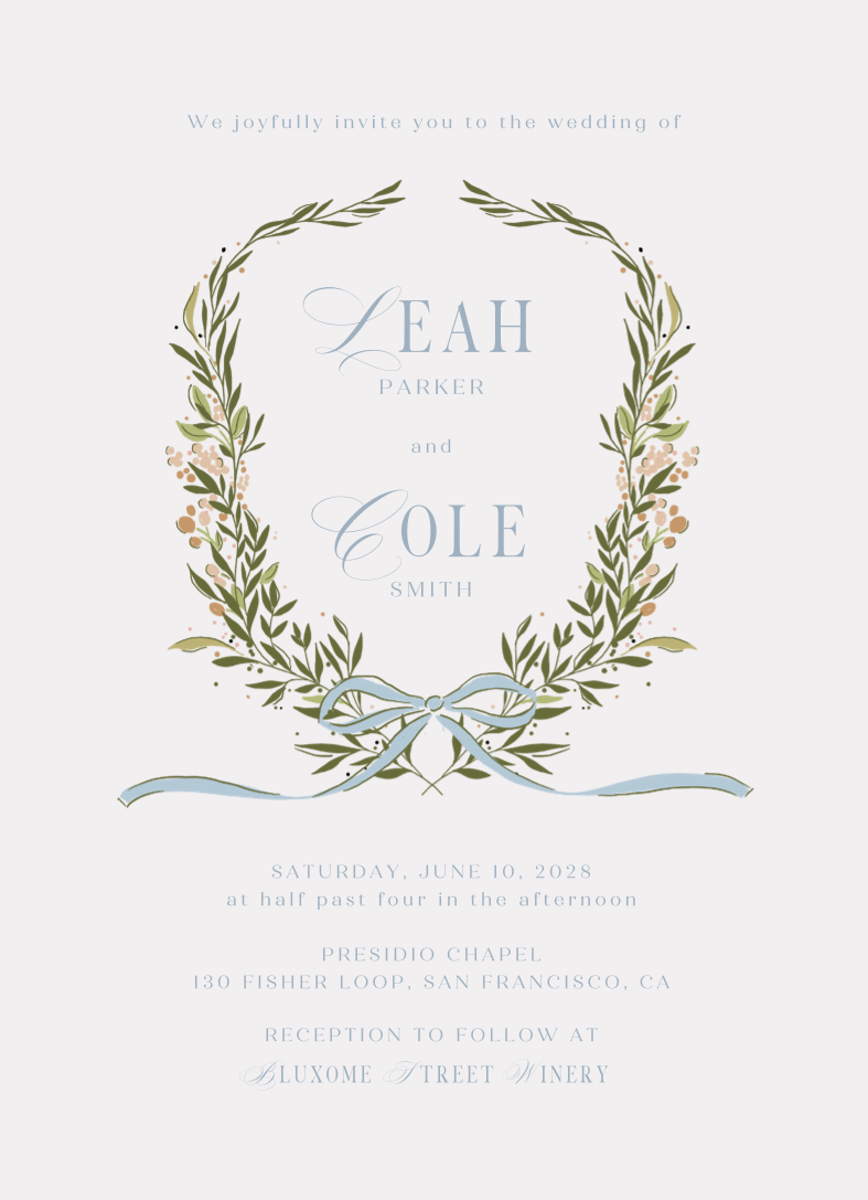 Cindra Classic | Powder Blue | Zola Wedding Invitations