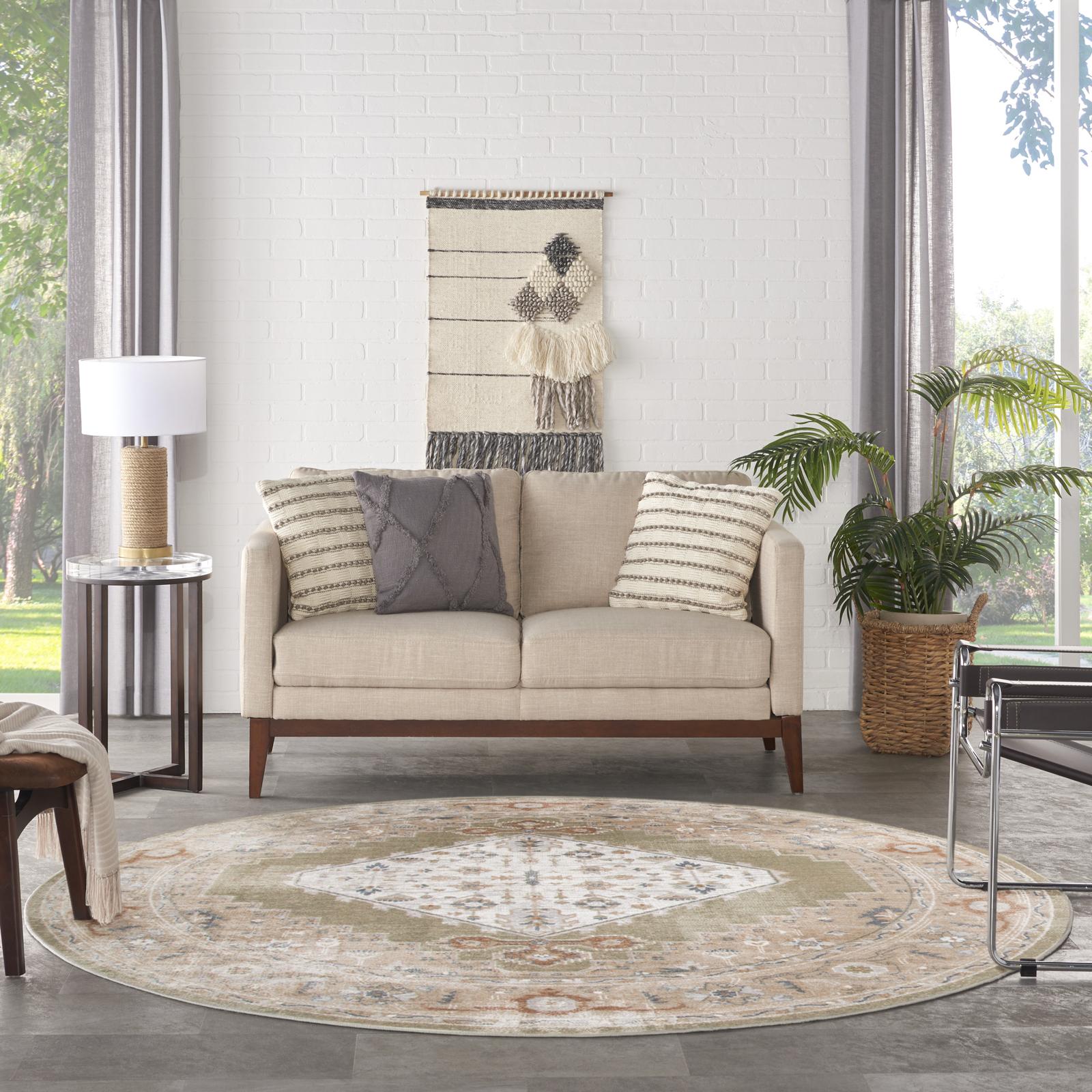 Nourison, Astra Washable Round Area Rug | Zola