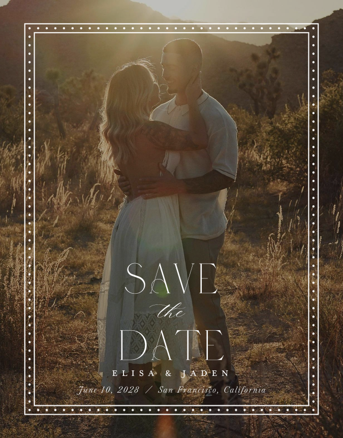 Calidore Photo | White | Zola Save The Dates