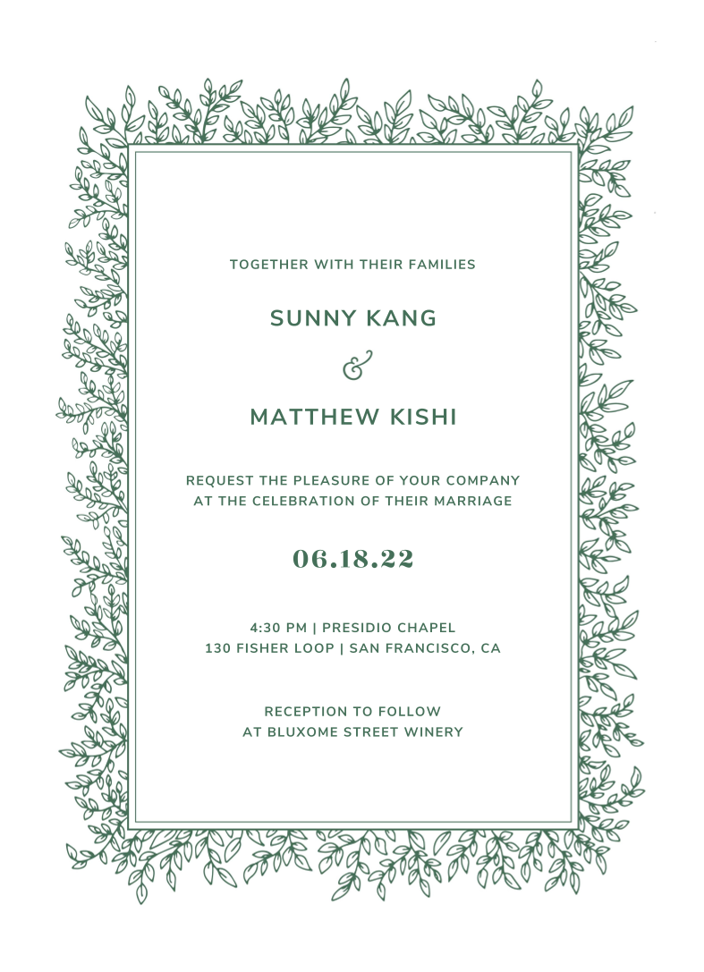 Simi Border Letterpress | Forest | Zola Wedding Invitations