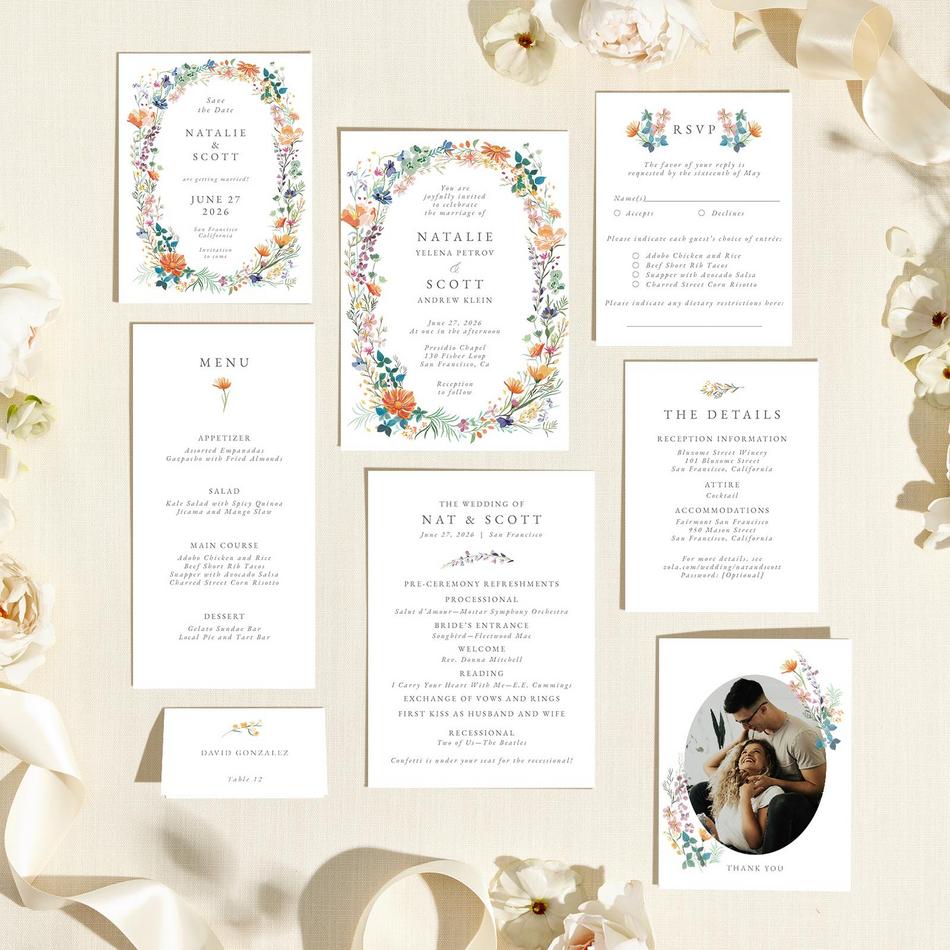 Dolce Portrait | White | Zola Wedding Invitations